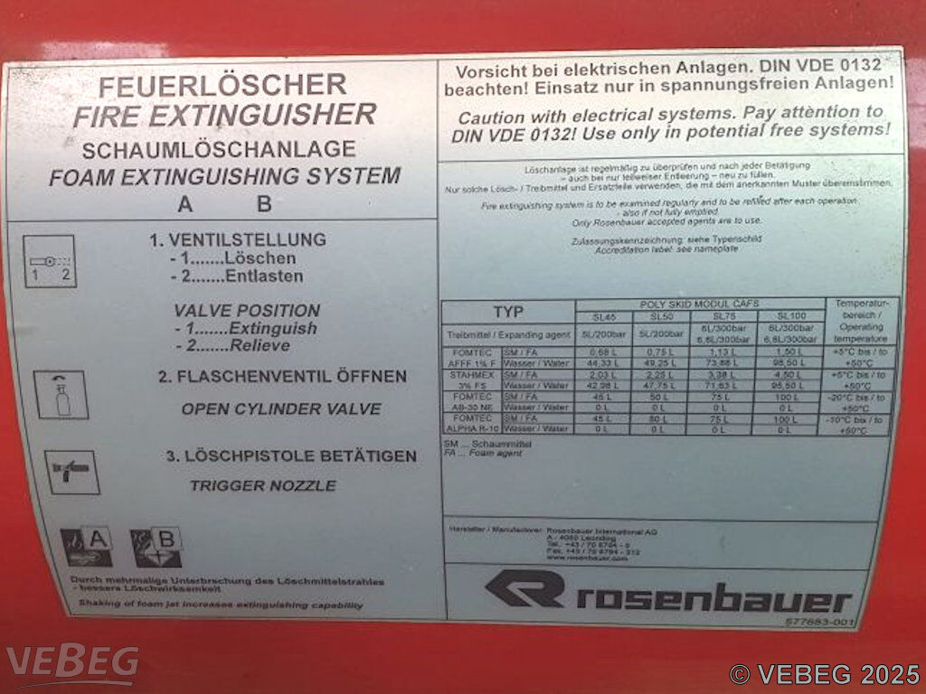 Hochdrucklöschanlage Rosenbauer SL 100 CAFS | Ausschreibung/Los 2550470 ...